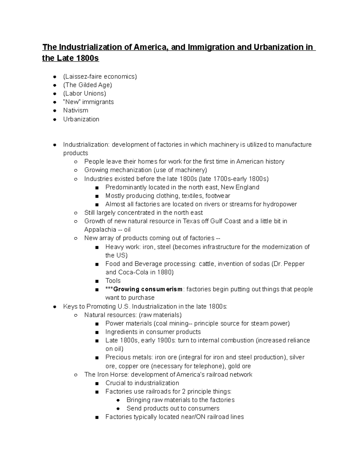 Class 6, Lecture 5 Jan 31 - The Industrialization of America, and ...