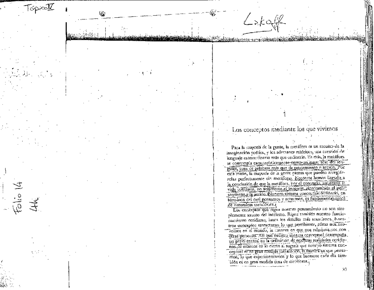 Lakoff~1 - narración - Lingüística I - Studocu