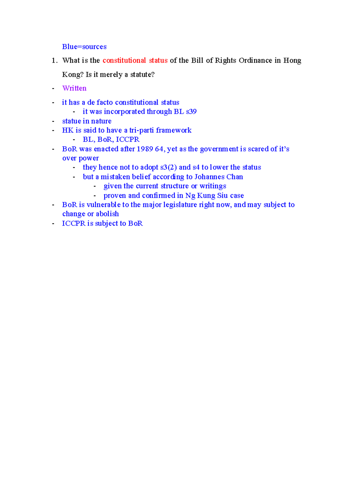 T4 - Tutorial 4 - Blue=sources What is the constitutional status of the ...