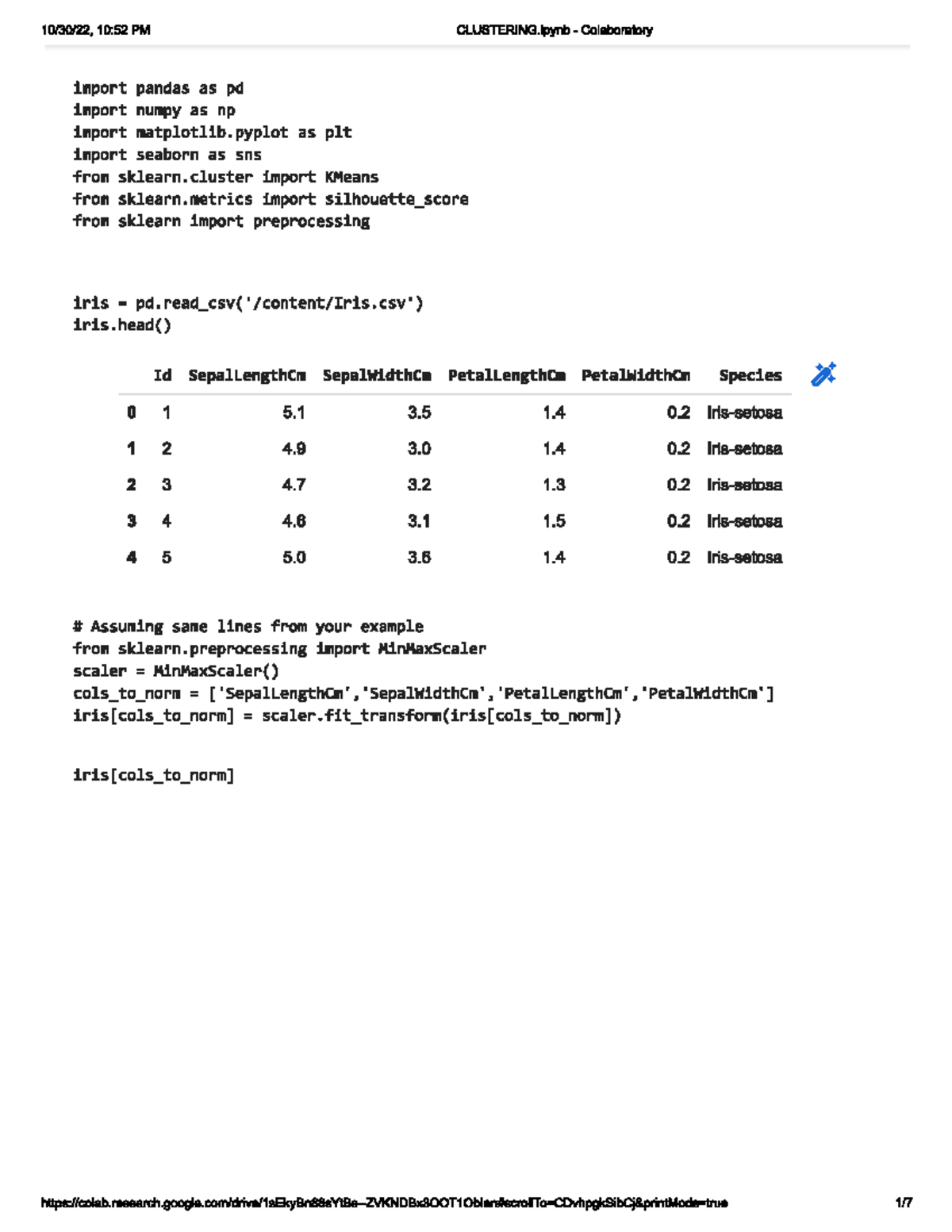 Clustering lab ml - USEFULL - Machine Learning - VIT - Studocu
