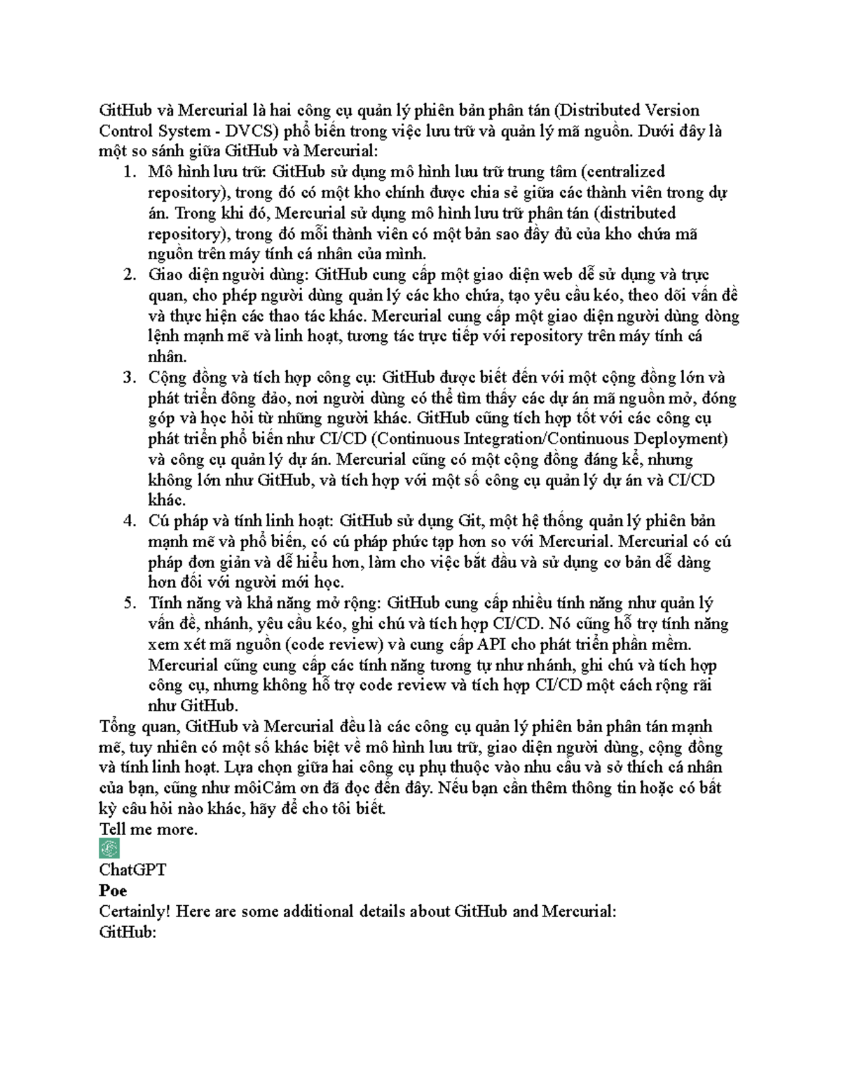 Git Hub và Mercurial - Cấu trúc dữ liệu (CTDL0120) - Edit - GitHub và Mercurial là hai công cụ ...