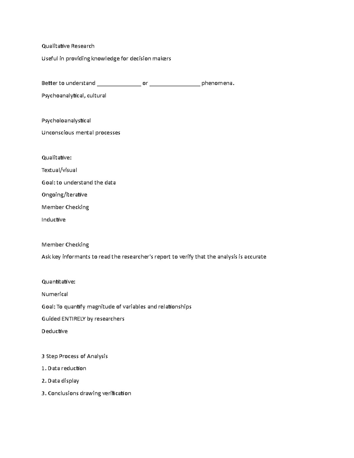 MAR 4613 Marketing Research class notes 7 - Qualitative Research Useful ...