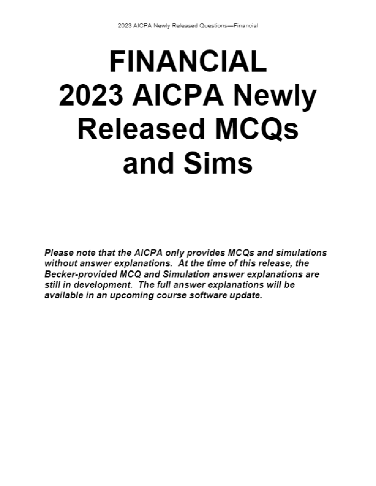 2023 FAR CPA EXAM - SAMPLE CPA EXAM QUESTIONS - ACC 414 - Studocu