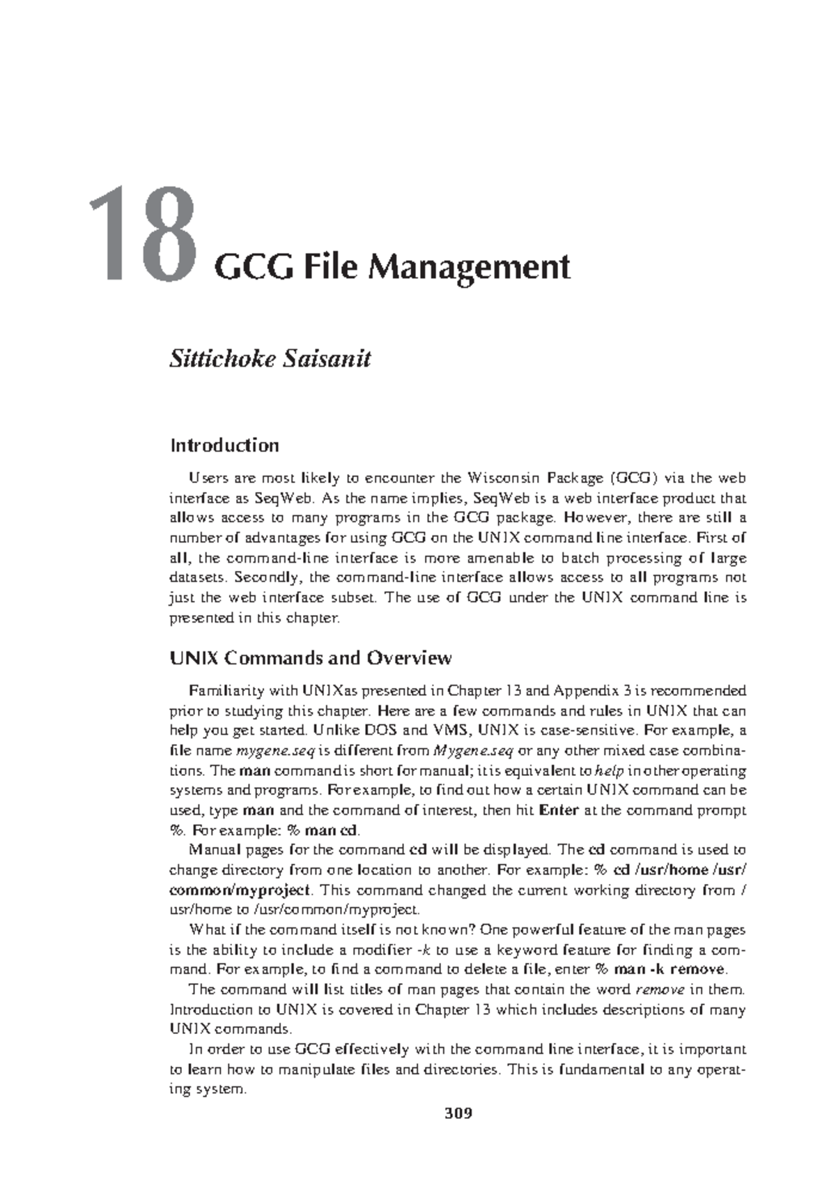 Introduction to bioinformatics-108 - GCG File Management — 309 18 309 ...