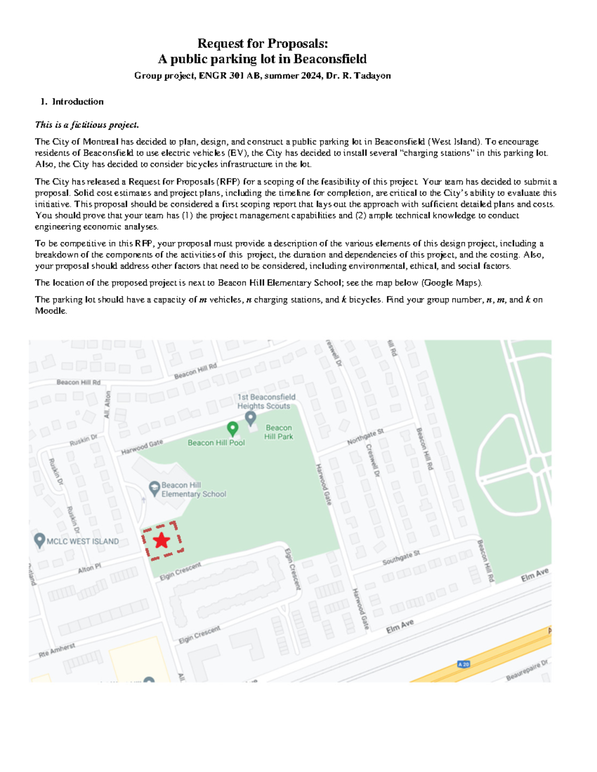 Project Description - Request for Proposals: A public parking lot in ...