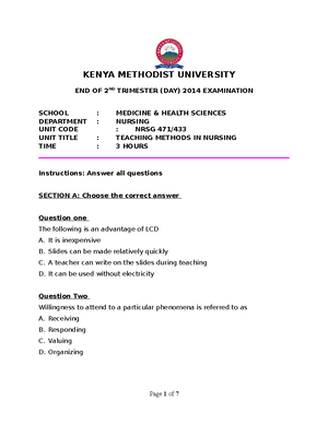 Advanced Nursing Procedures SUPP - ADVANCED NURSING PROCEDURES (30MKS ...