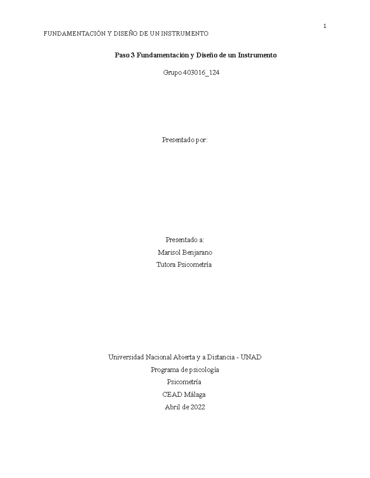 Paso 3 Fundamentación y Diseño de un Instrumento Grupo#124 - Paso 3 ...
