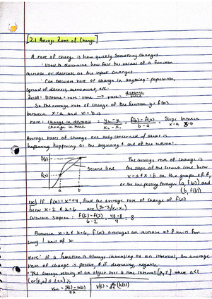 Calculus I notes ch2 - Calculus I notes ch one important application of ...