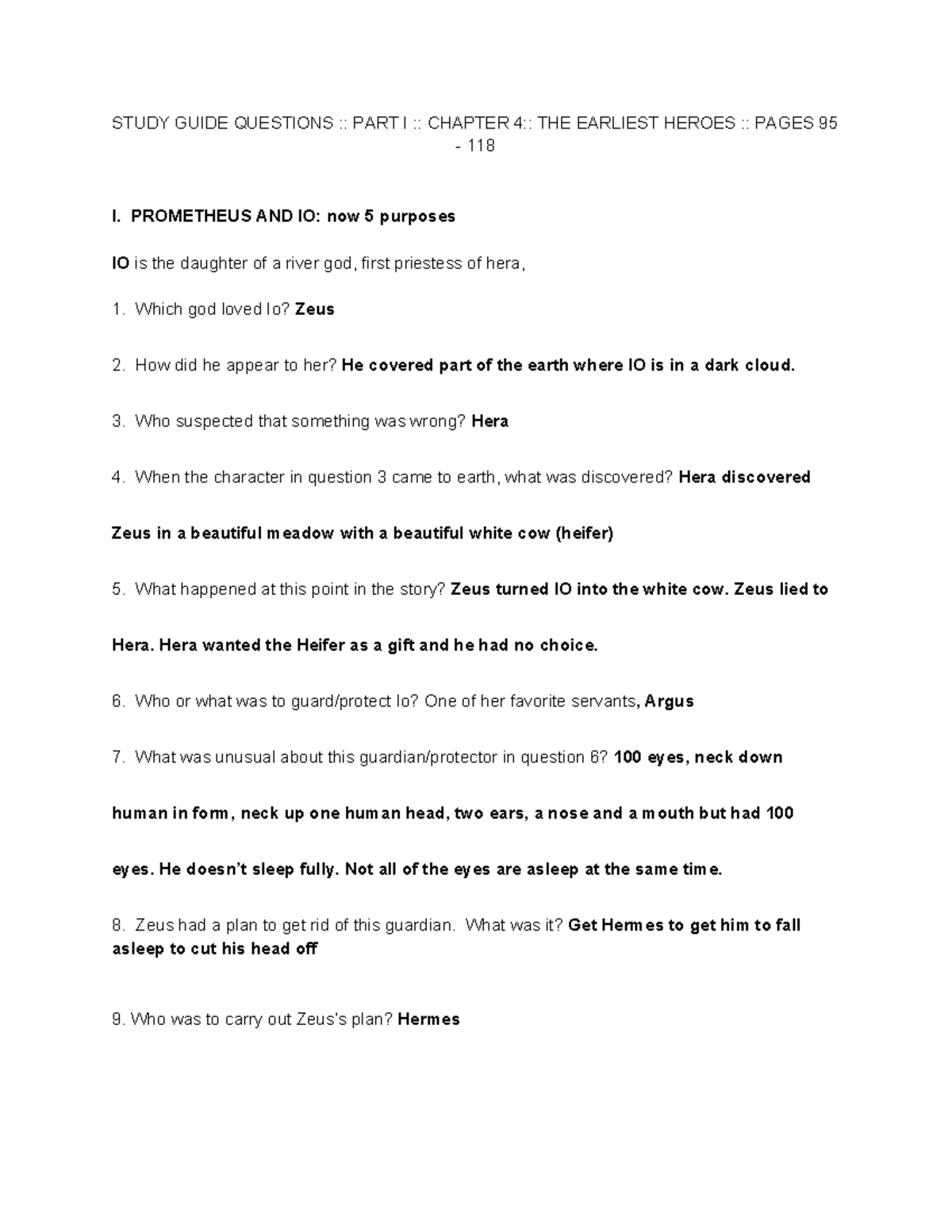 Chapter 4 - STUDY GUIDE QUESTIONS :: PART I :: CHAPTER 4:: THE EARLIEST HEROES :: PAGES 95 - 118 ...