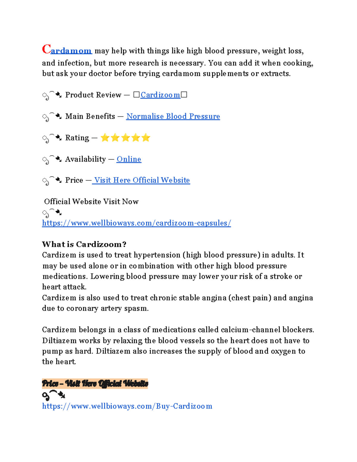 Cardizoom Read Benefits Behind For Manage Hypertension - Cardamom may ...