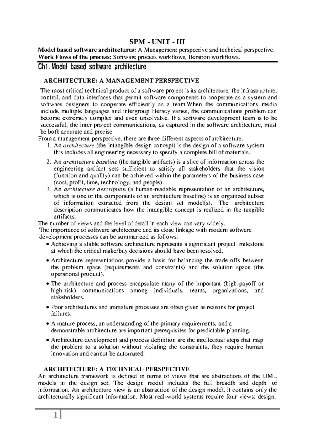 Spm Unit 3 Ch1 Ch2 Spm Unit3 Spm Unit Iii Model Based Software Architectures A