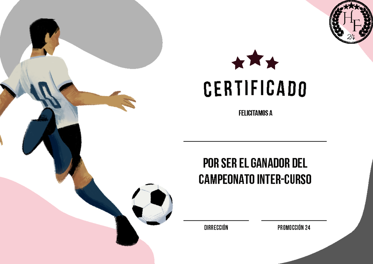 Certificado Diploma Fútbol Deportivo Amarillo Blanco - Derecho romano ...