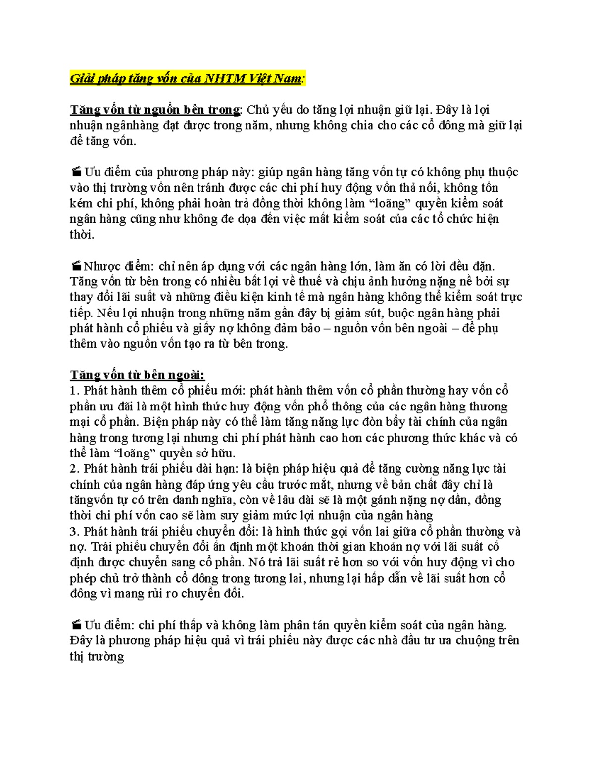 Giải pháp tăng vốn của NHTM Việt Nam - Giải pháp tăng vốn của NHTM Việt ...