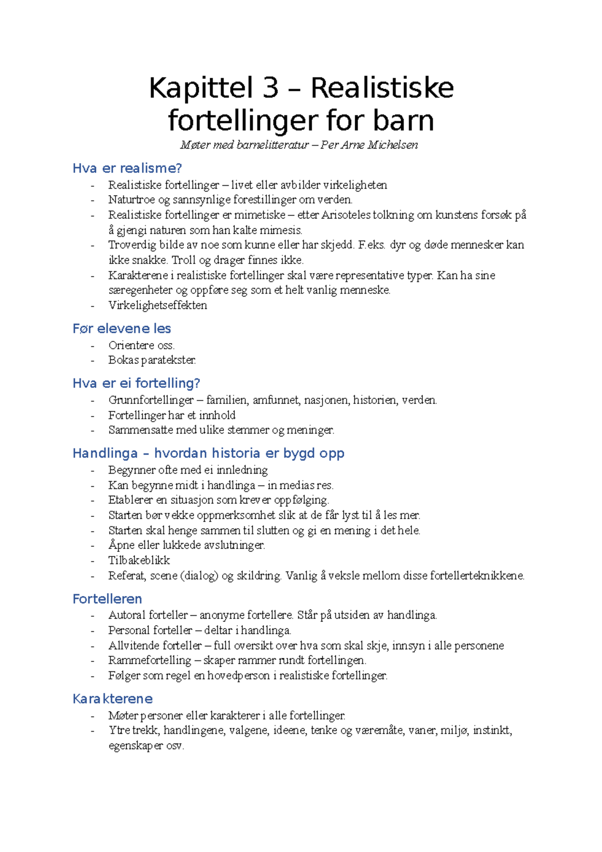 Kap 3. Realistiske fortellinger for barn - Kapittel 3 – Realistiske ...