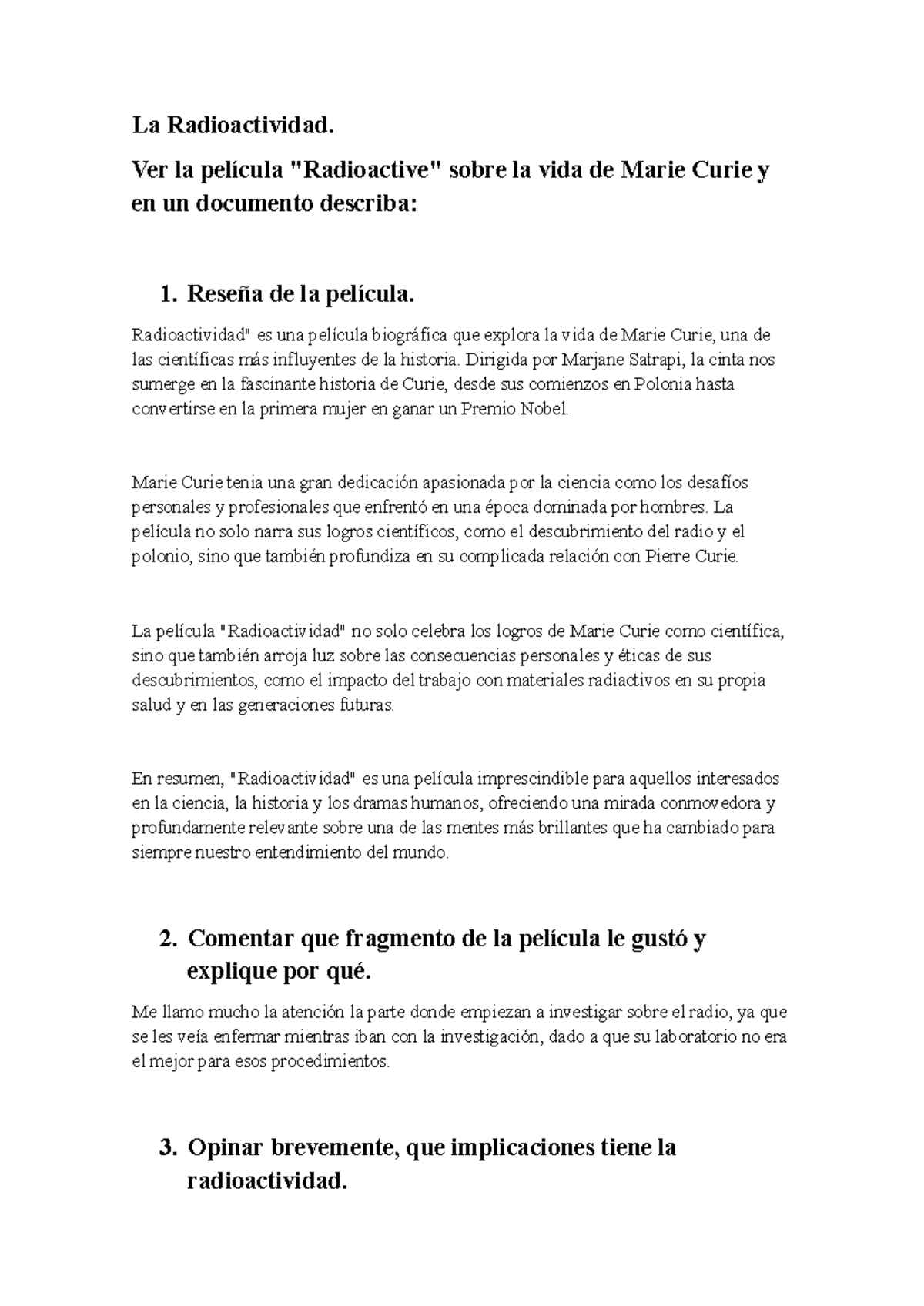 La Radioactividad - Ver la película "Radioactive" sobre la vida de ...