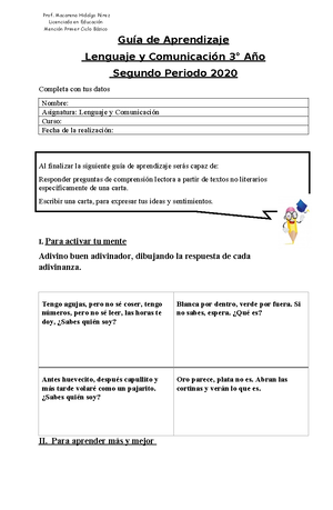 Texto no literarios 7 básico semana del 14 - Lenguaje - LENGUAJE Y ...