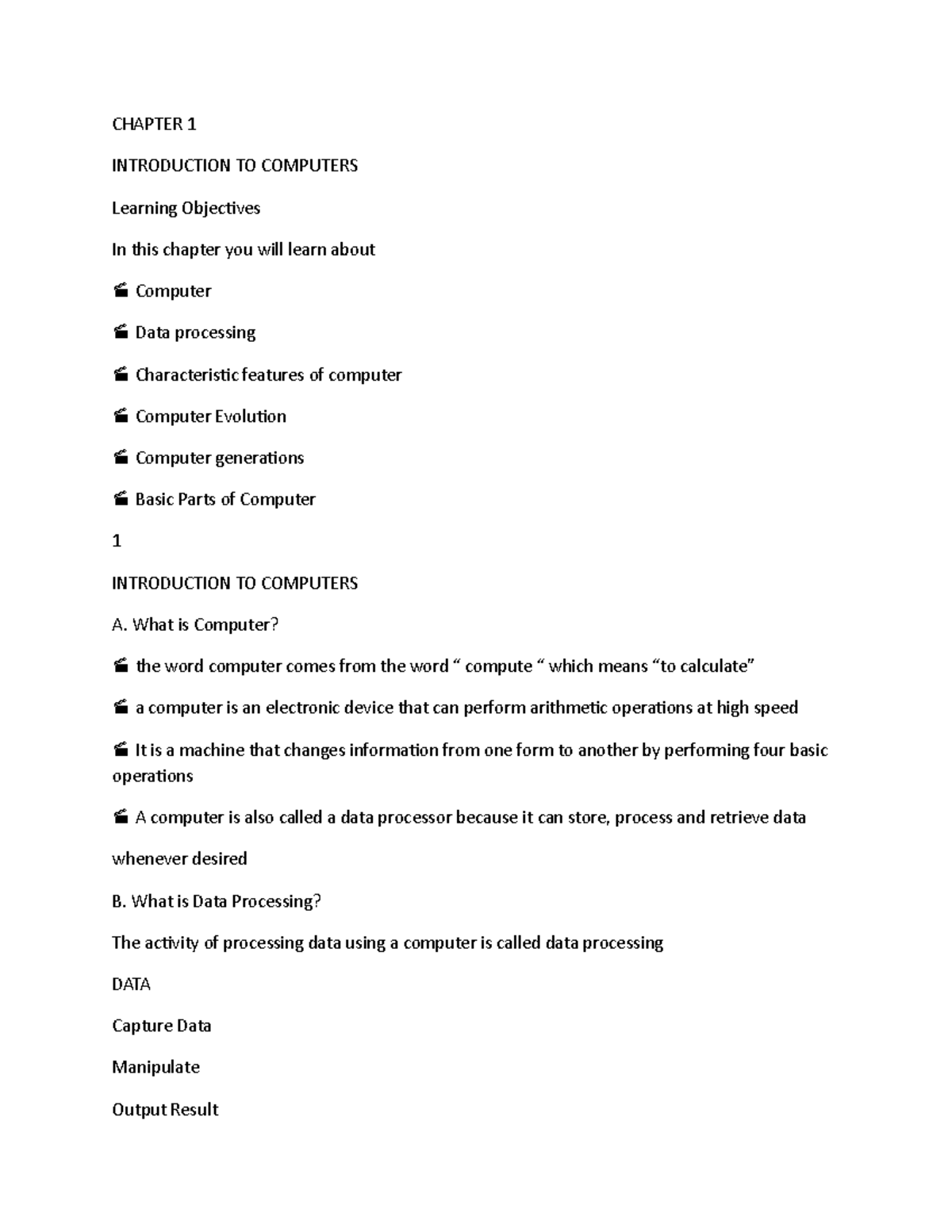 Chapt 1-5 - comp prog - CHAPTER 1 INTRODUCTION TO COMPUTERS Learning ...