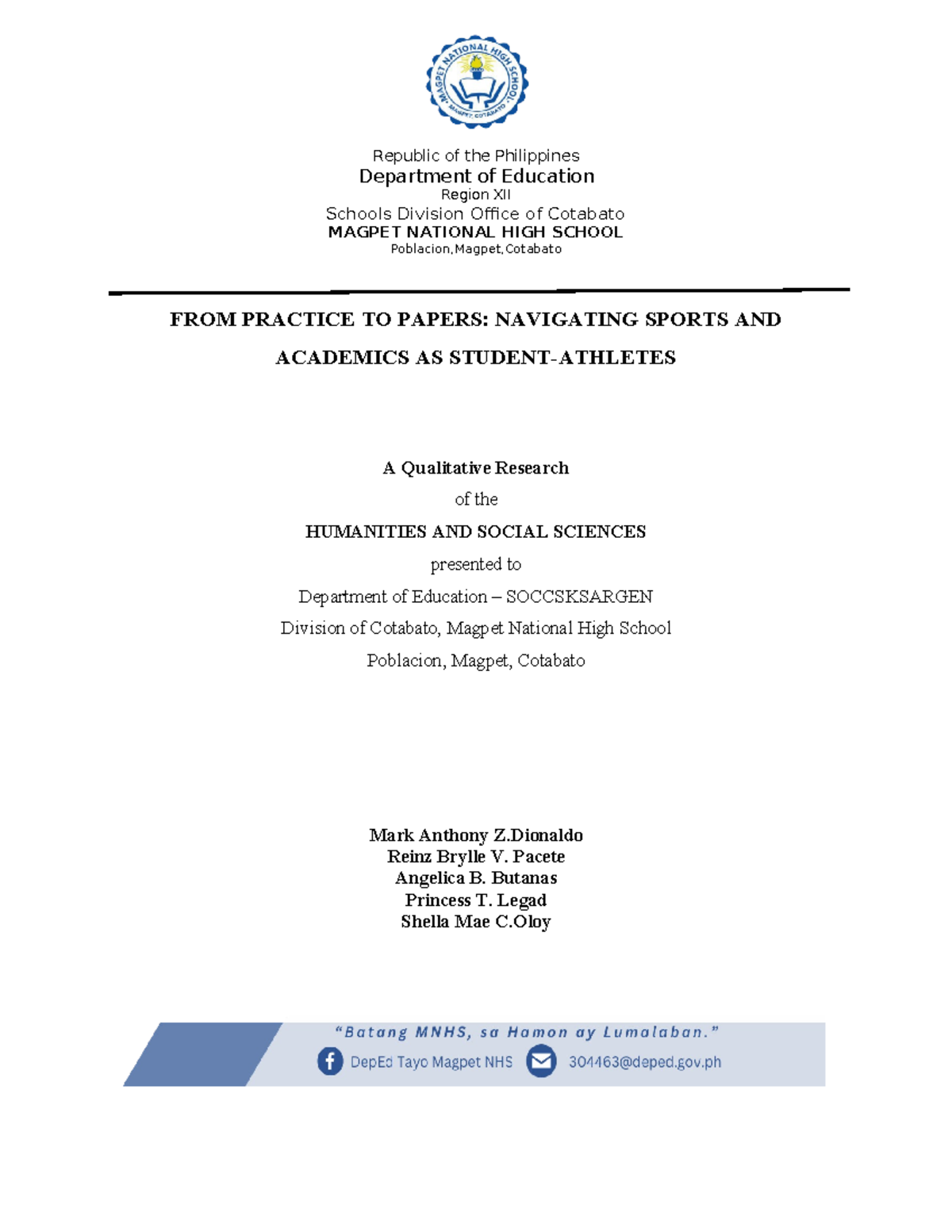 FROM PRACTICE TO PAPERS: NAVIGATING SPORTS AND ACADEMICS AS STUDENT ...