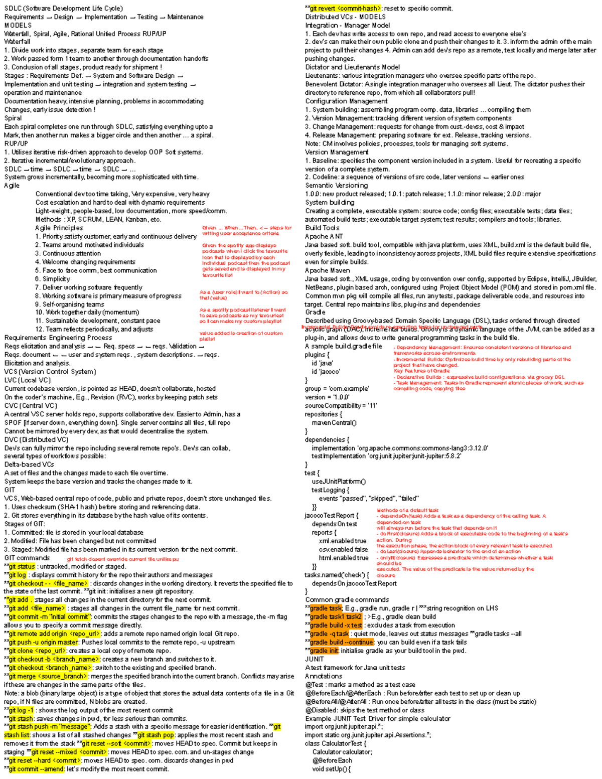 Cheat Sheet - SDLC (Software Development Life Cycle) Requirements → ...