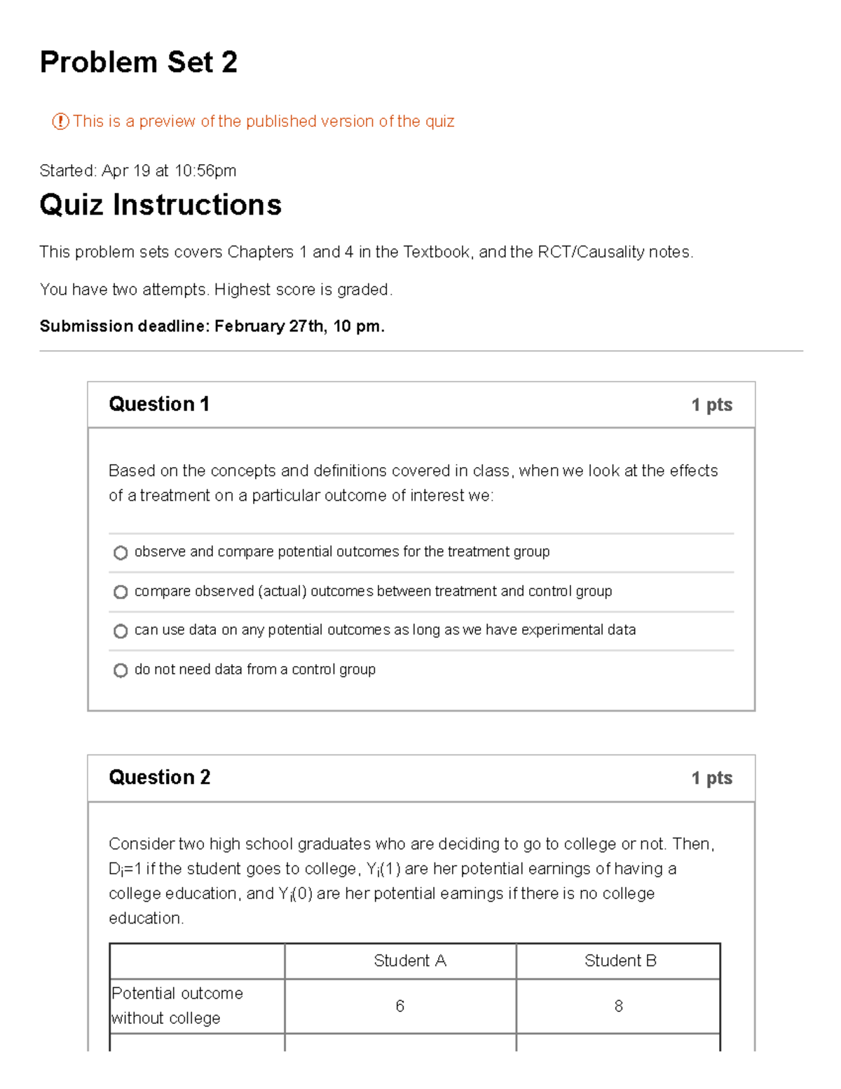 Quiz Problem Set 2 - Problem Set 2 This is a preview of the published version of the quiz ...