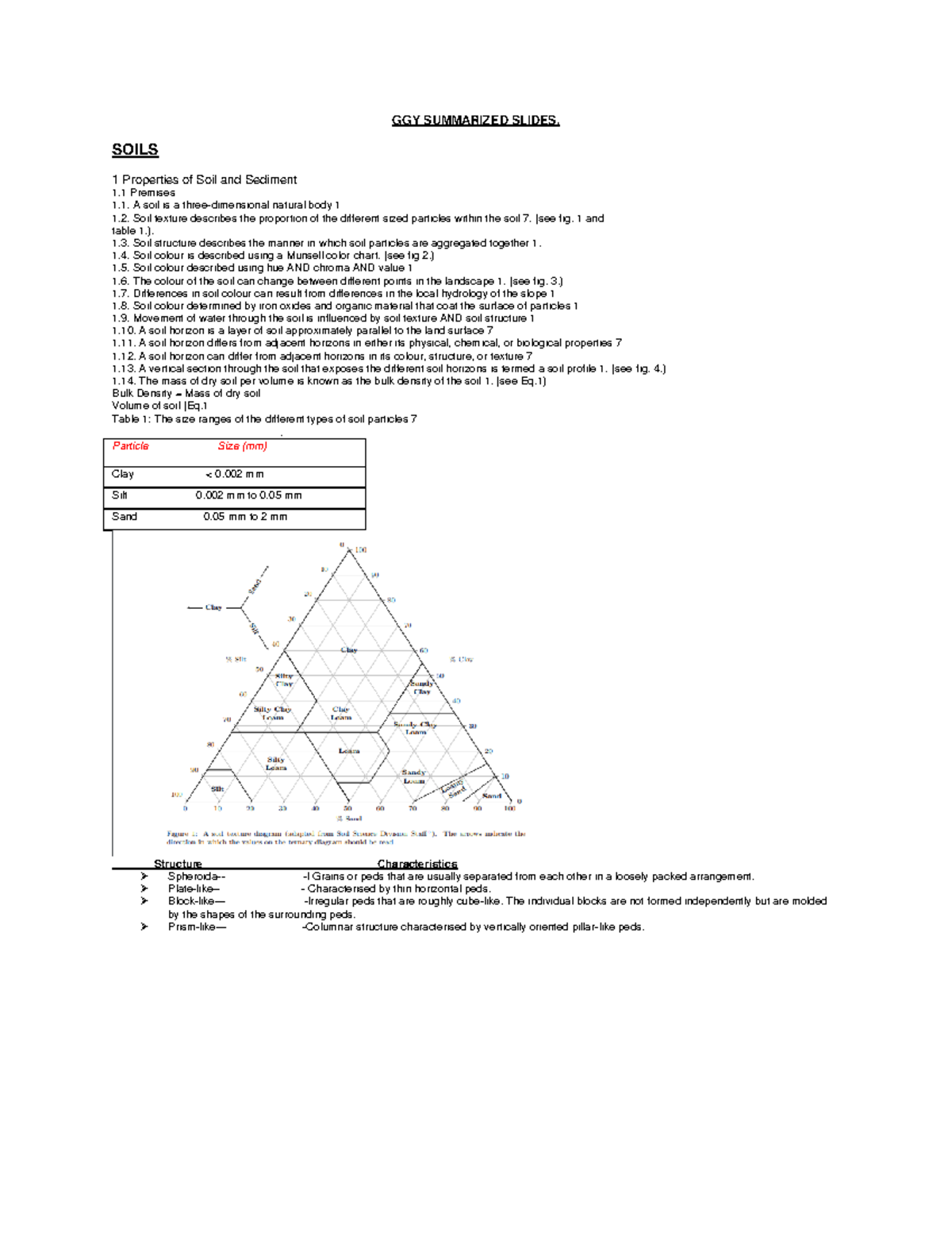 GGY Summarized Scope - NOTES - GGY SUMMARIZED SLIDES. SOILS 1 ...