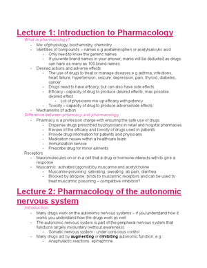 W1 2 Introduction to Pharmacology and Pharmacodynamics - Lecture 1 ...