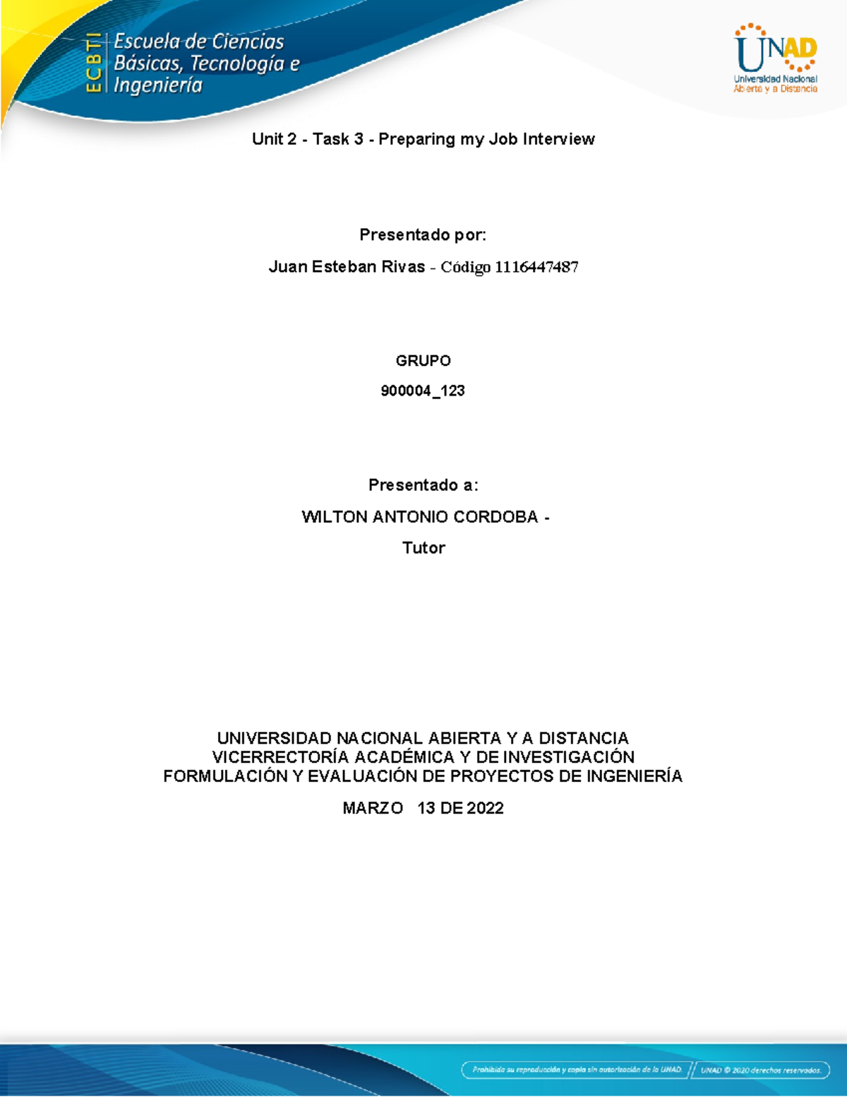 Unit 2 - Task 3 - Preparing my Job Interview - Unit 2 - Task 3 ...