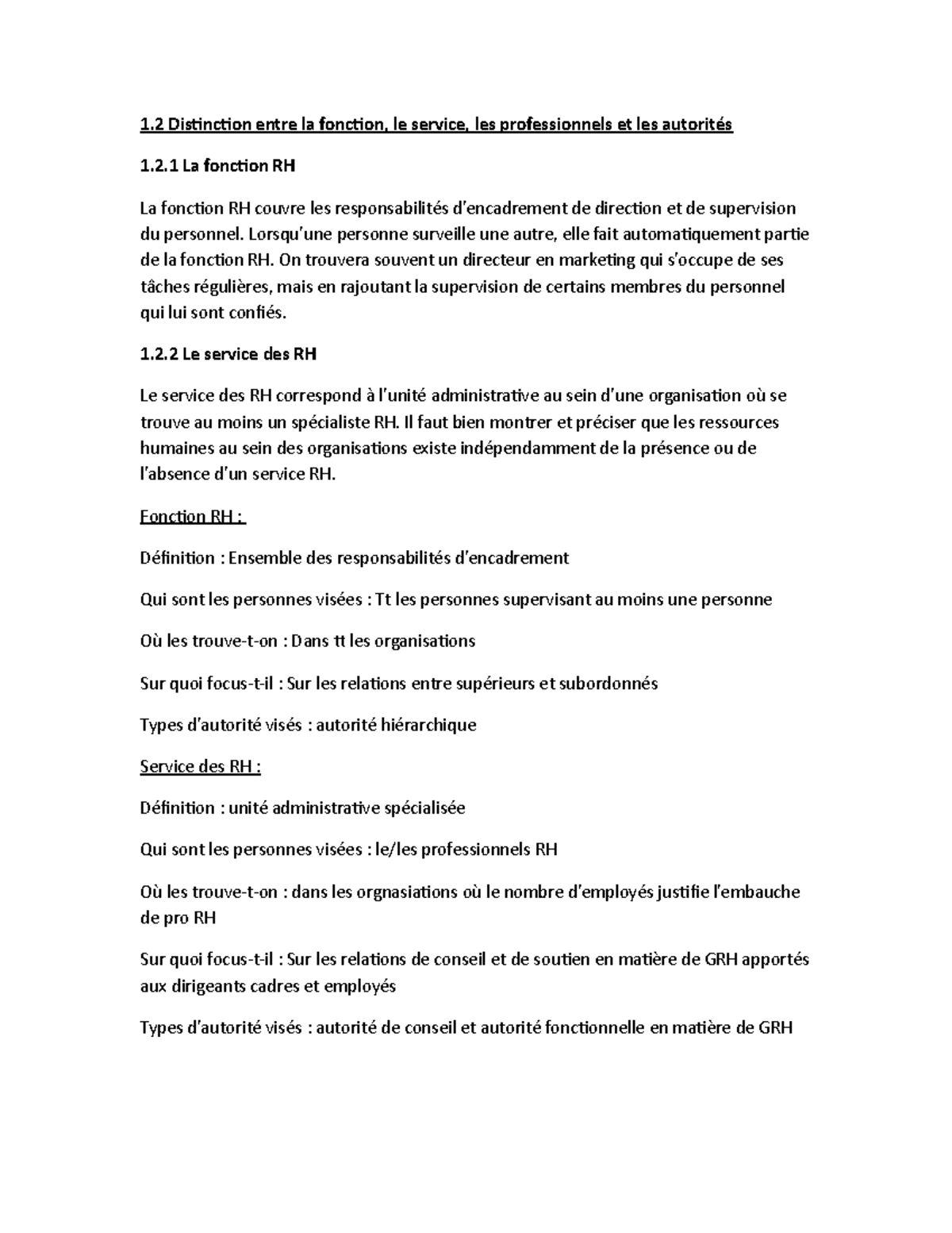GRH Chp1 3e partie - Résumé du chapitre 1 du point 1.2 jusqu'à 1.2.2 ...