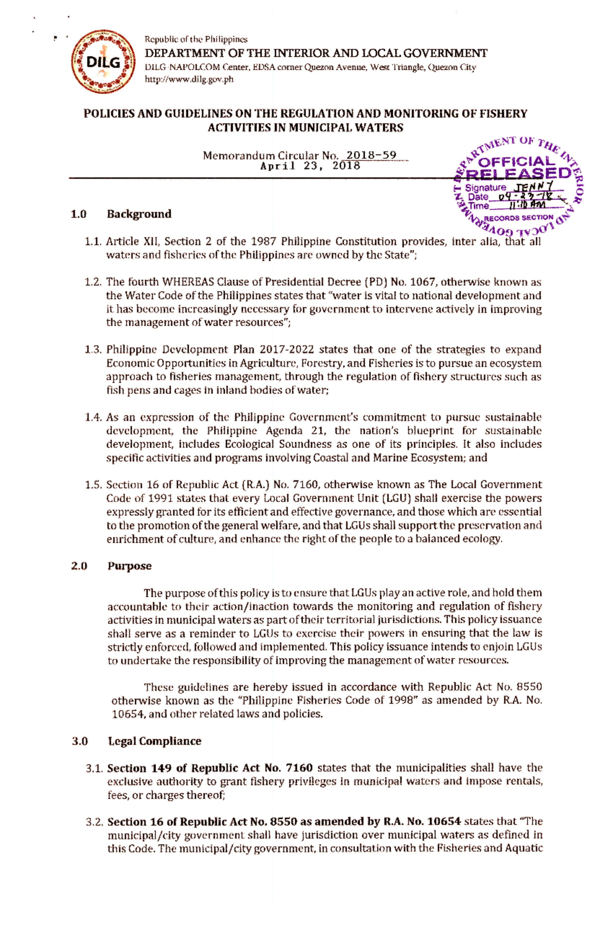 Dilg-memocircular-2018 424 4e720f999e - Constitutional Law - Studocu