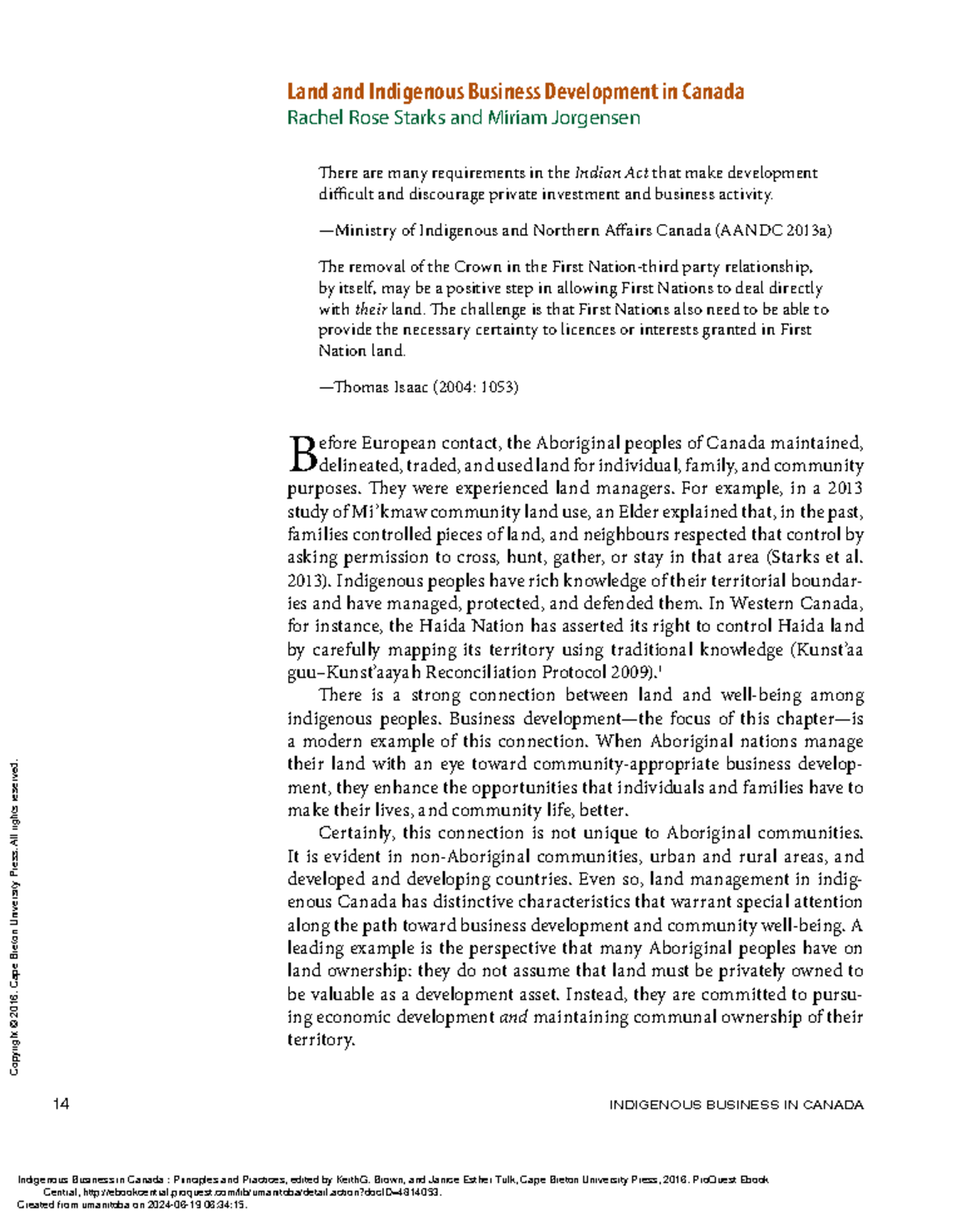 Indigenous Business in Canada Principles and Pract - 14 indigenous ...