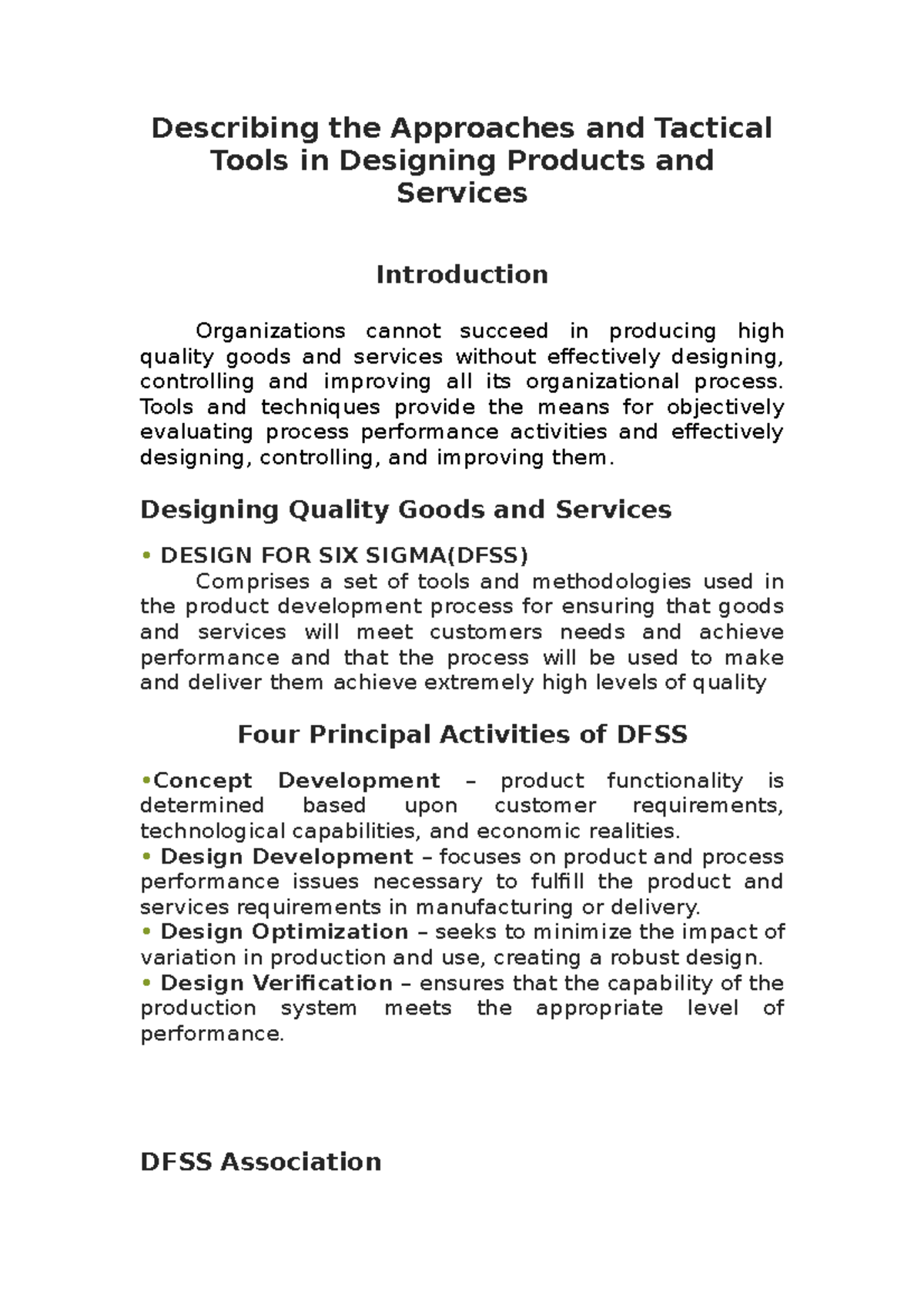 Describing the Approaches and Tactical Tools - Tools and techniques ...