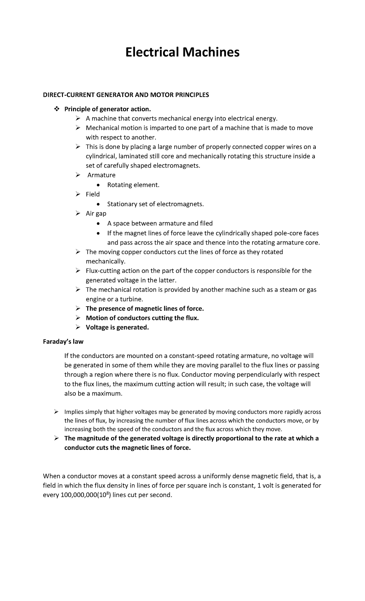 Electrical Machines - Principle of Generator - Electrical Machines ...