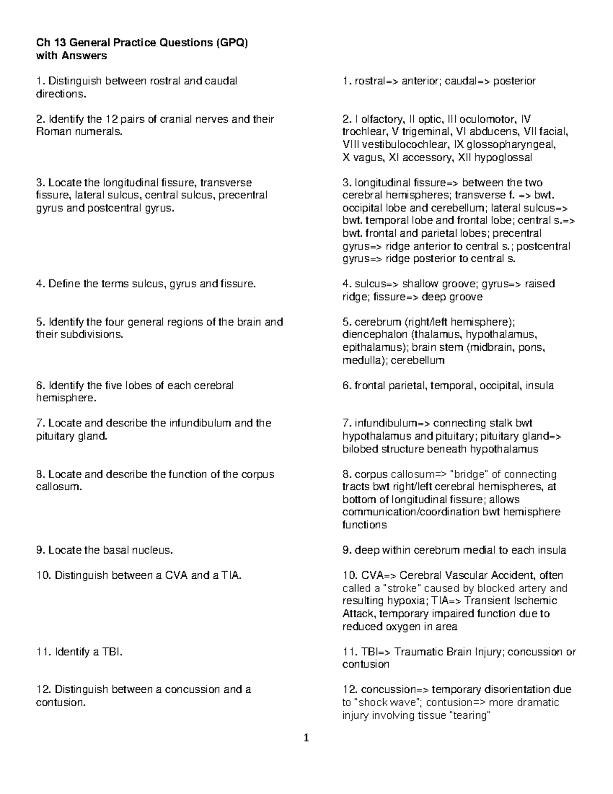 Ch 13 General Practice Questions (GPQ) with Answers - Ch 13 General ...