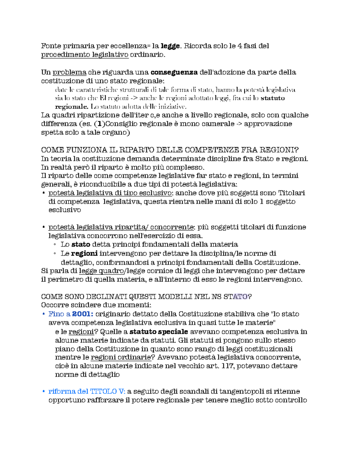4. Le Fonti Primarie - Fonte primaria per eccellenza= la legge. Ricorda ...