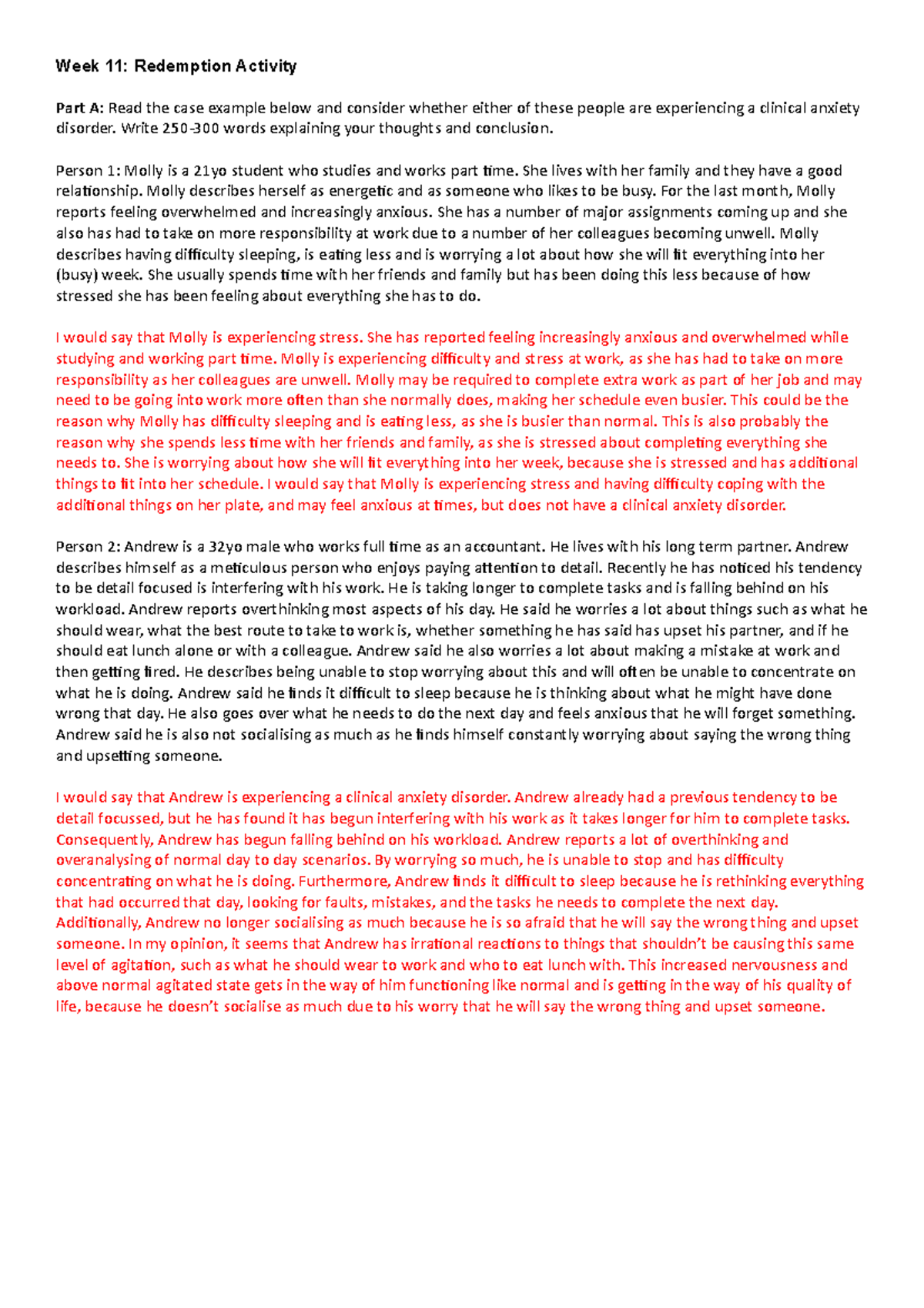 Week 11 Redemption Task - Week 11: Redemption Activity Part A: Read the ...