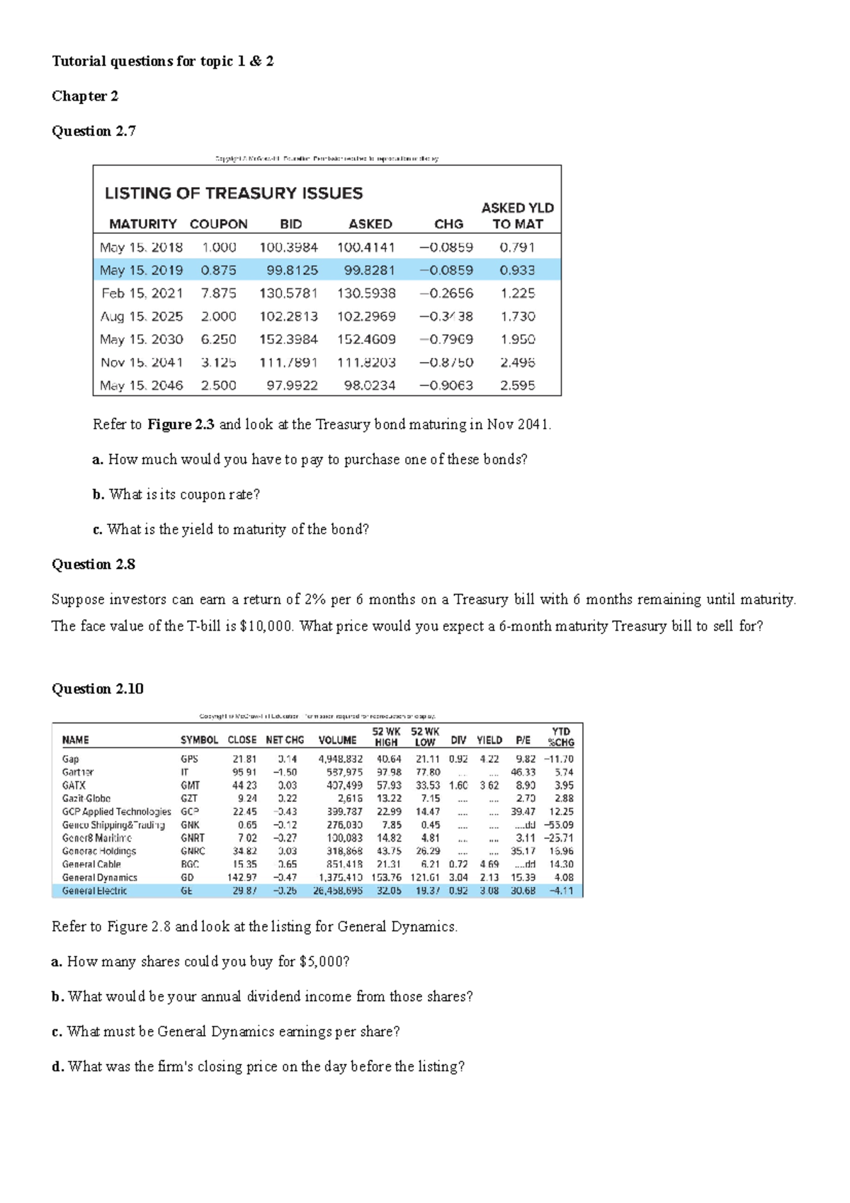 Weeks 1 and 2 Tutorial Questions - Tutorial questions for topic 1 & 2 ...