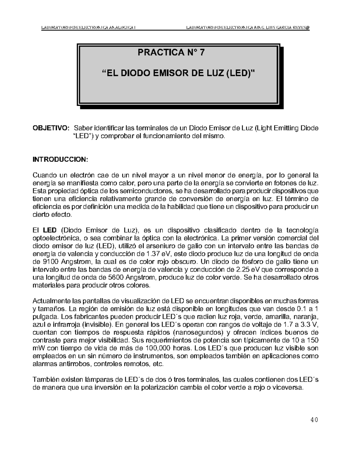 P7 EL LED - OBJETIVO: Saber identificar las terminales de un Diodo ...