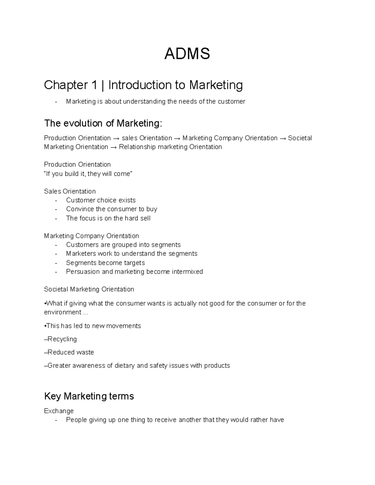 ADMS 2200 - Personal notes of mine - ADMS Chapter 1 | Introduction to ...