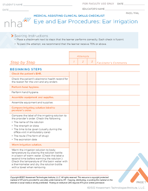 Nha Pharmacology Oral medication checklist 2 - PAGE 1 Copyright ©2022 ...