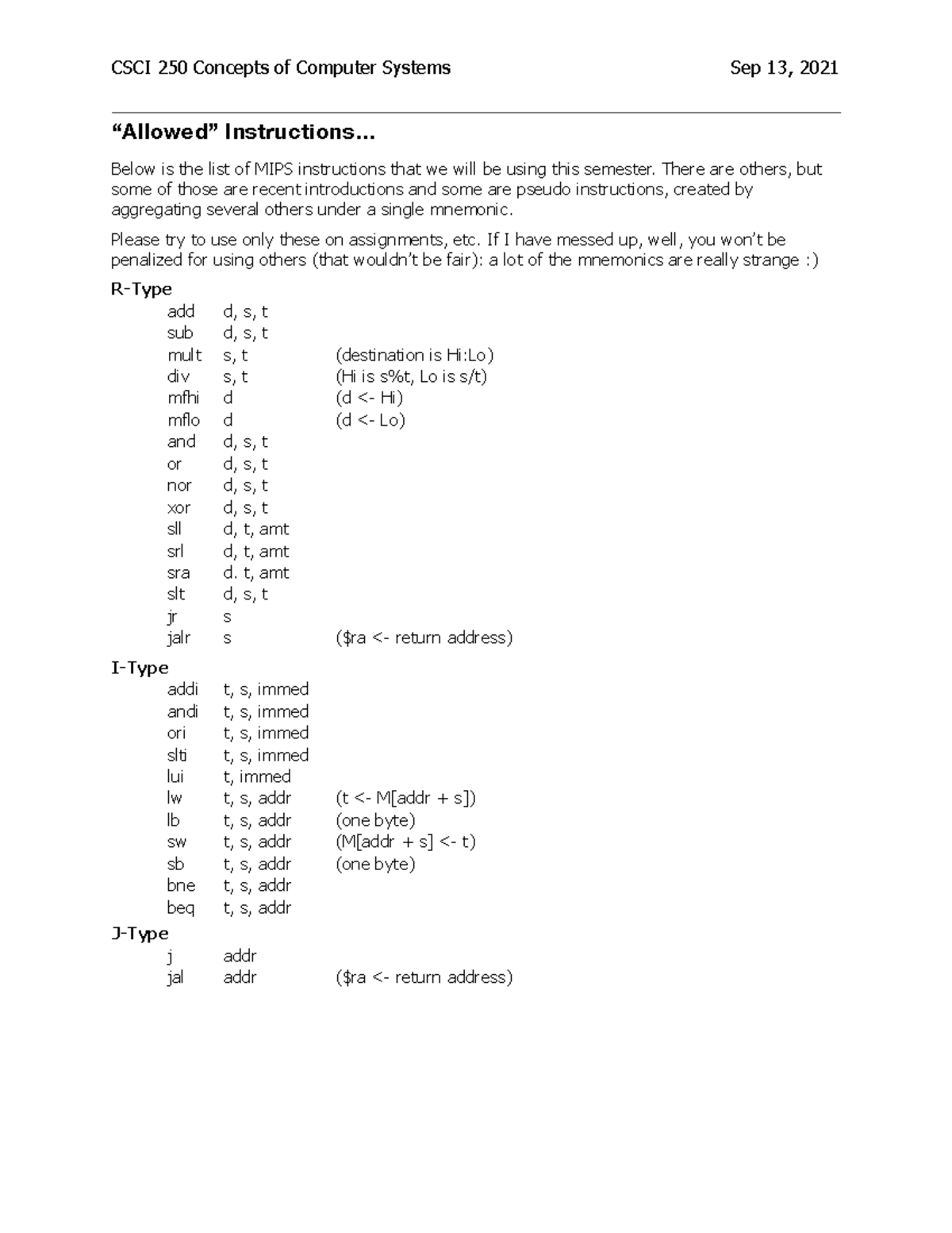 210912 - Week 4 - CSCI 250 Concepts of Computer Systems Sep 13, 2021 ...
