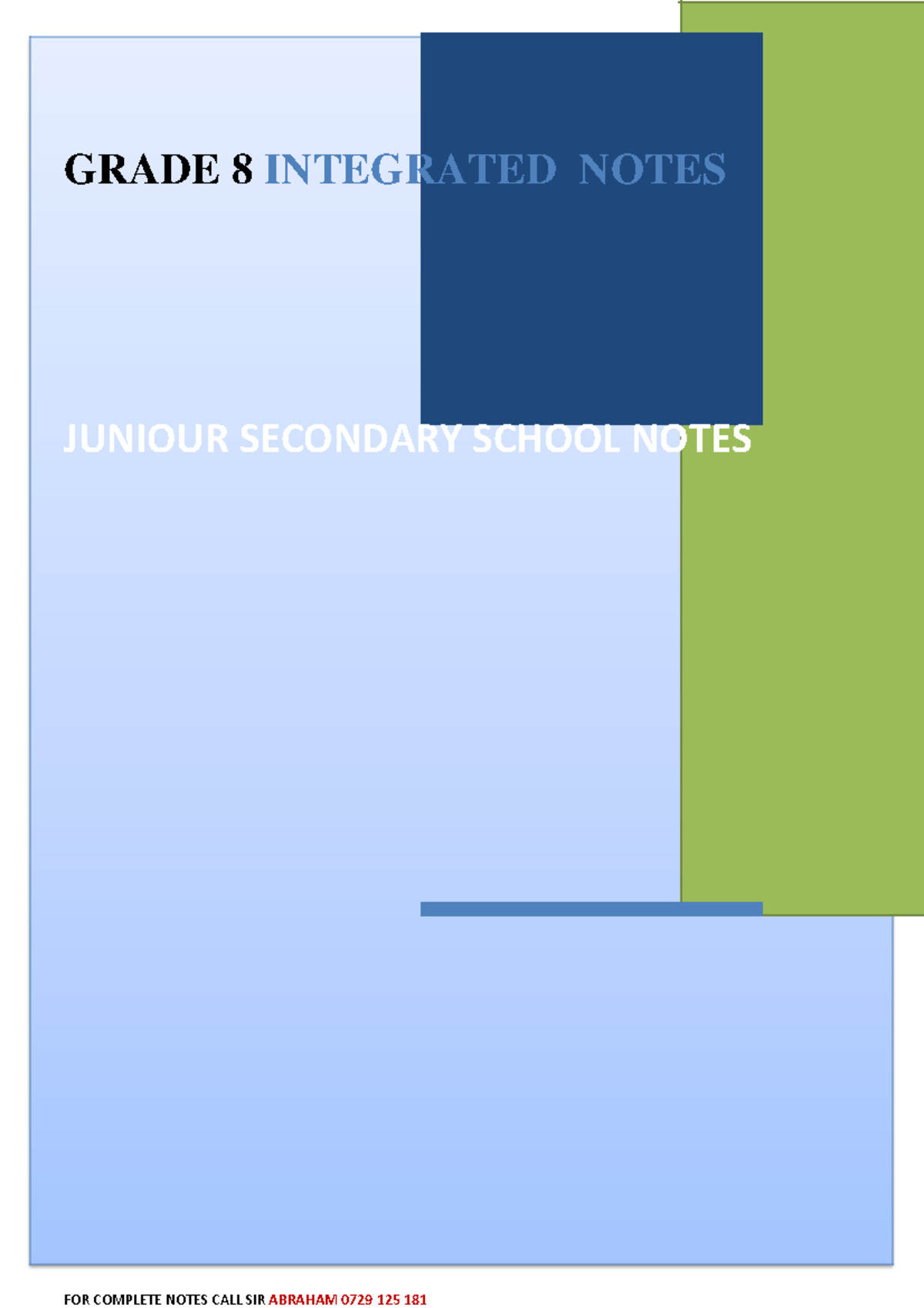 Grade 8 integrated science notes term 1 - GRADE 8 INTEGRATED NOTES ...