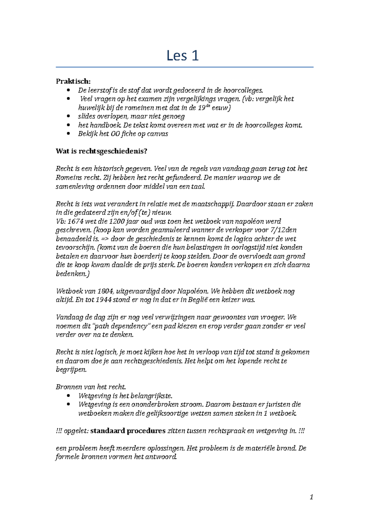 Les-1HIPR-ED - Les 1 Praktisch: De leerstof is de stof dat wordt ...