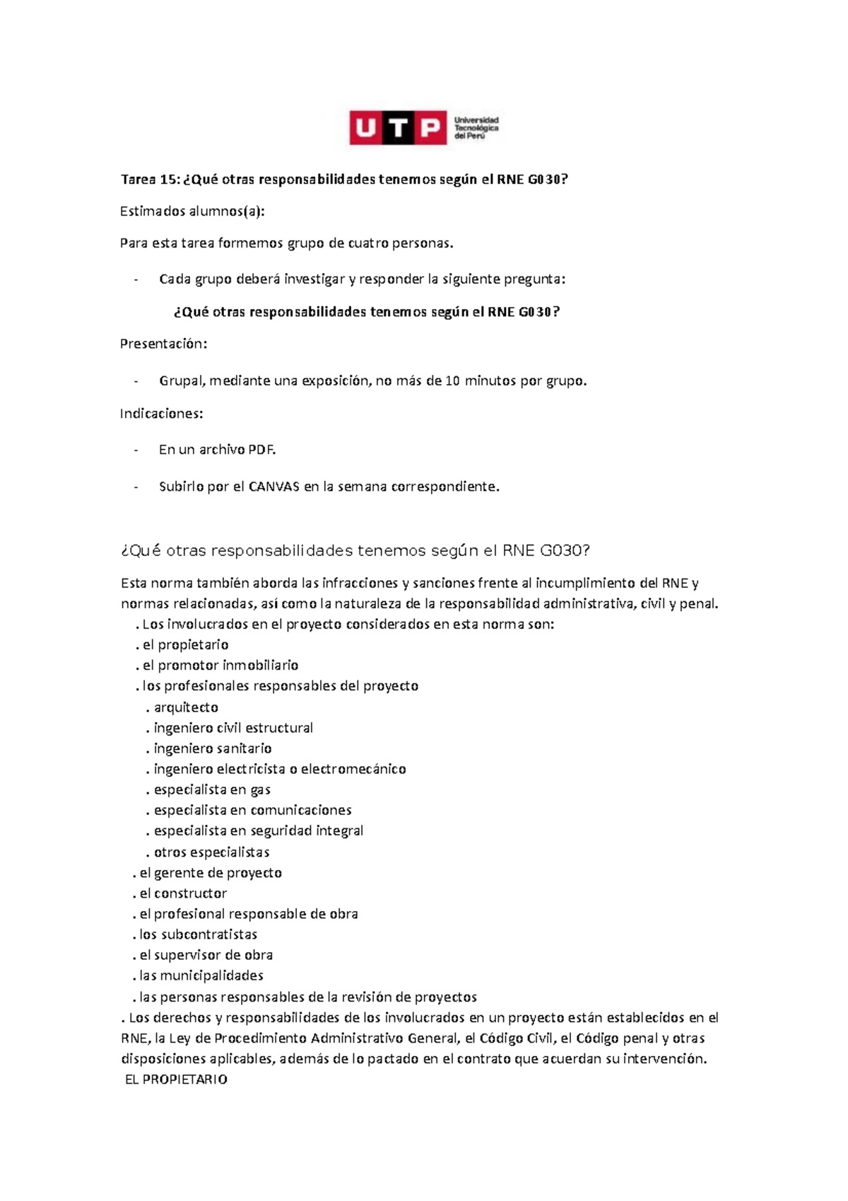 Tarea 16 - fgdgfg - Tarea 15: ¿Qué otras responsabilidades tenemos ...
