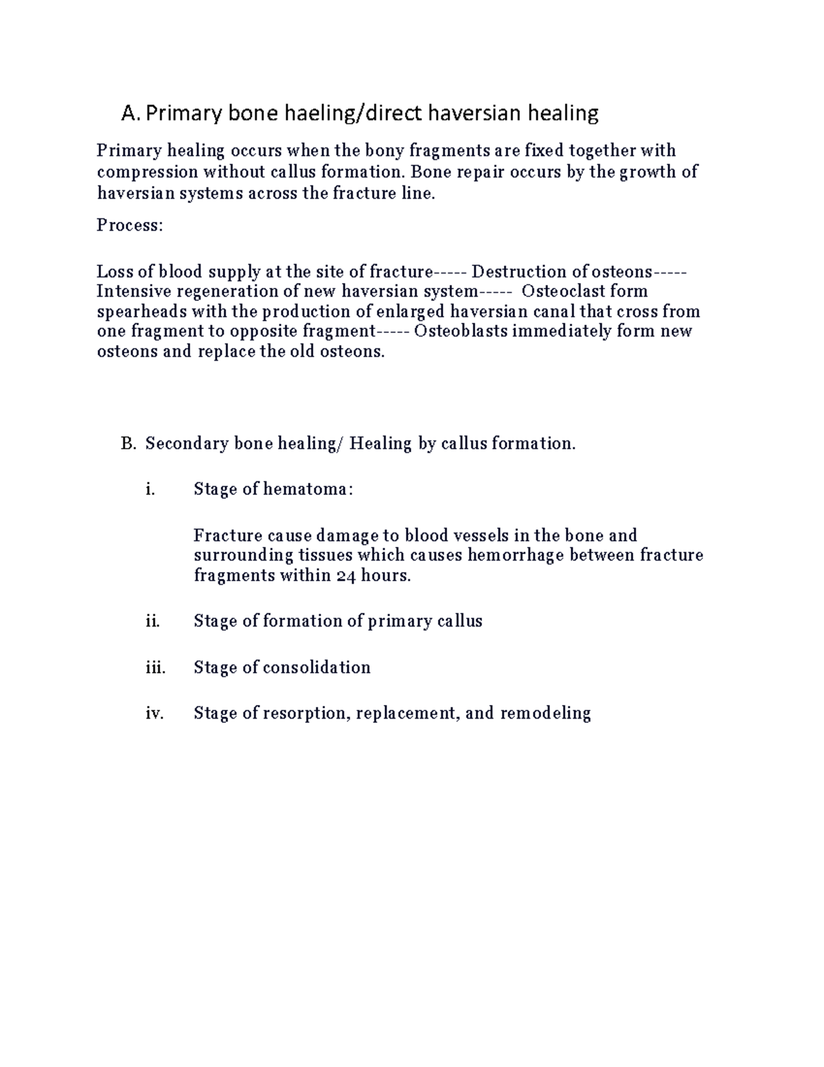 Primary bone haeling - A. Primary bone haeling/direct haversian healing ...