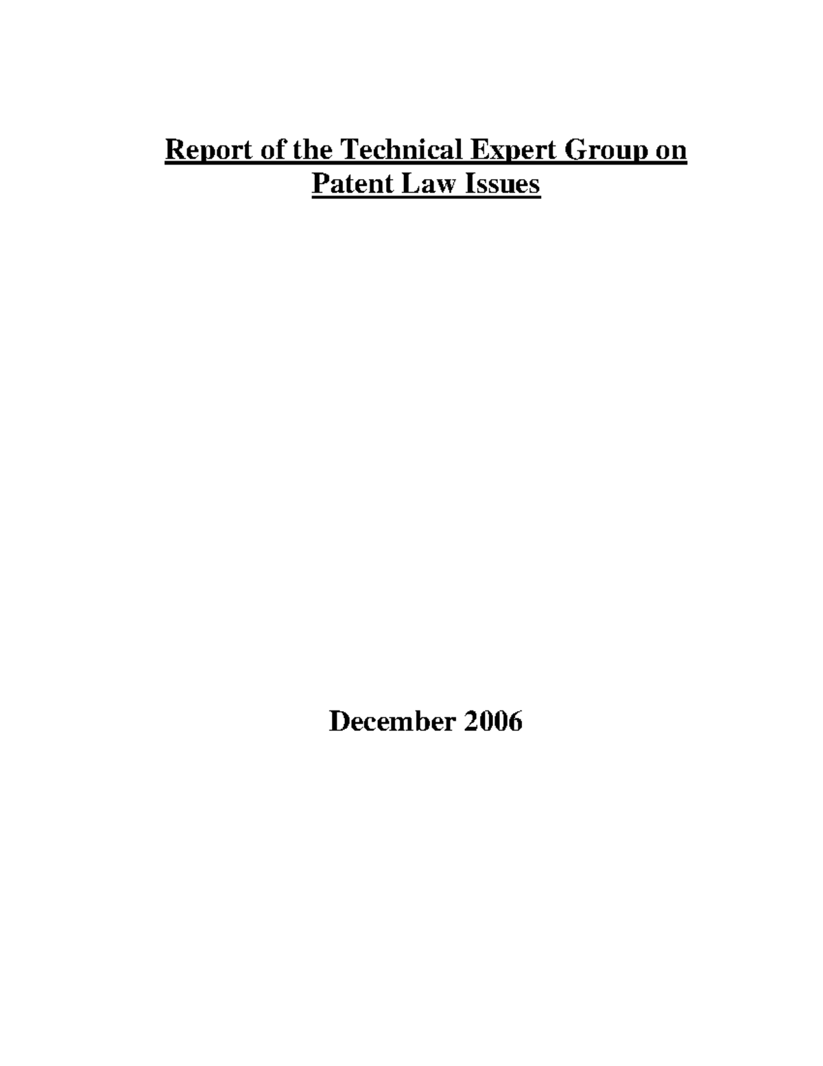 Report of technical expert group - Report of the Technical Expert Group ...