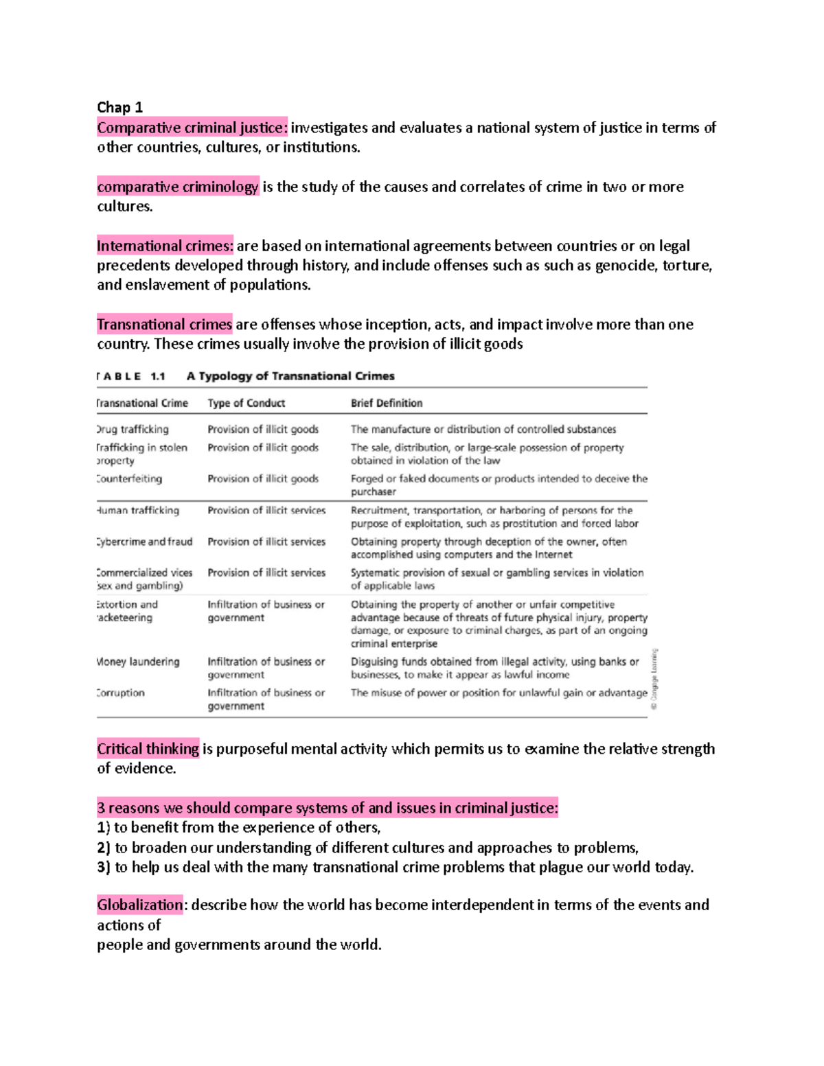 Crj 172 chap 1 - Chapter 1 Summary of Comparative Criminal Justice - Chap 1 Comparative criminal ...