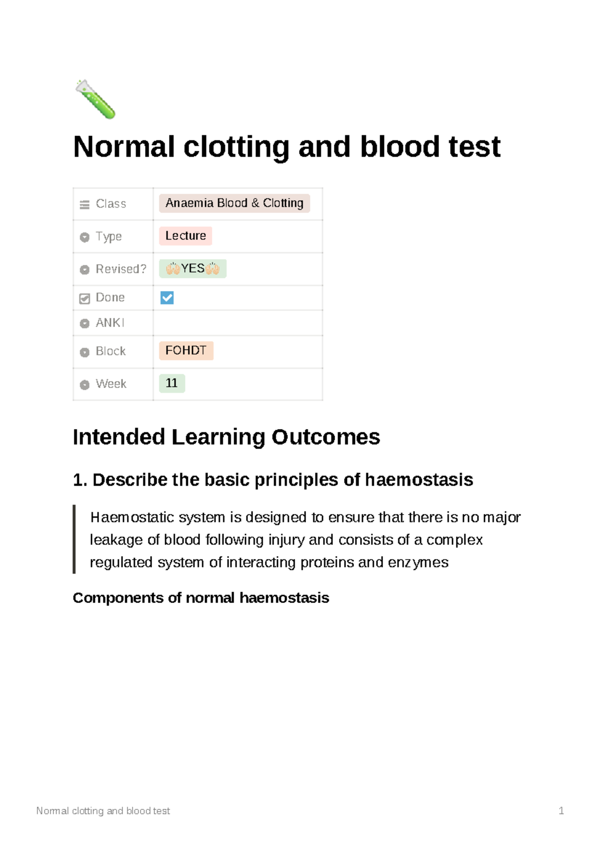 Normal clotting and blood test - 🧪 Normal clotting and blood test Class ...