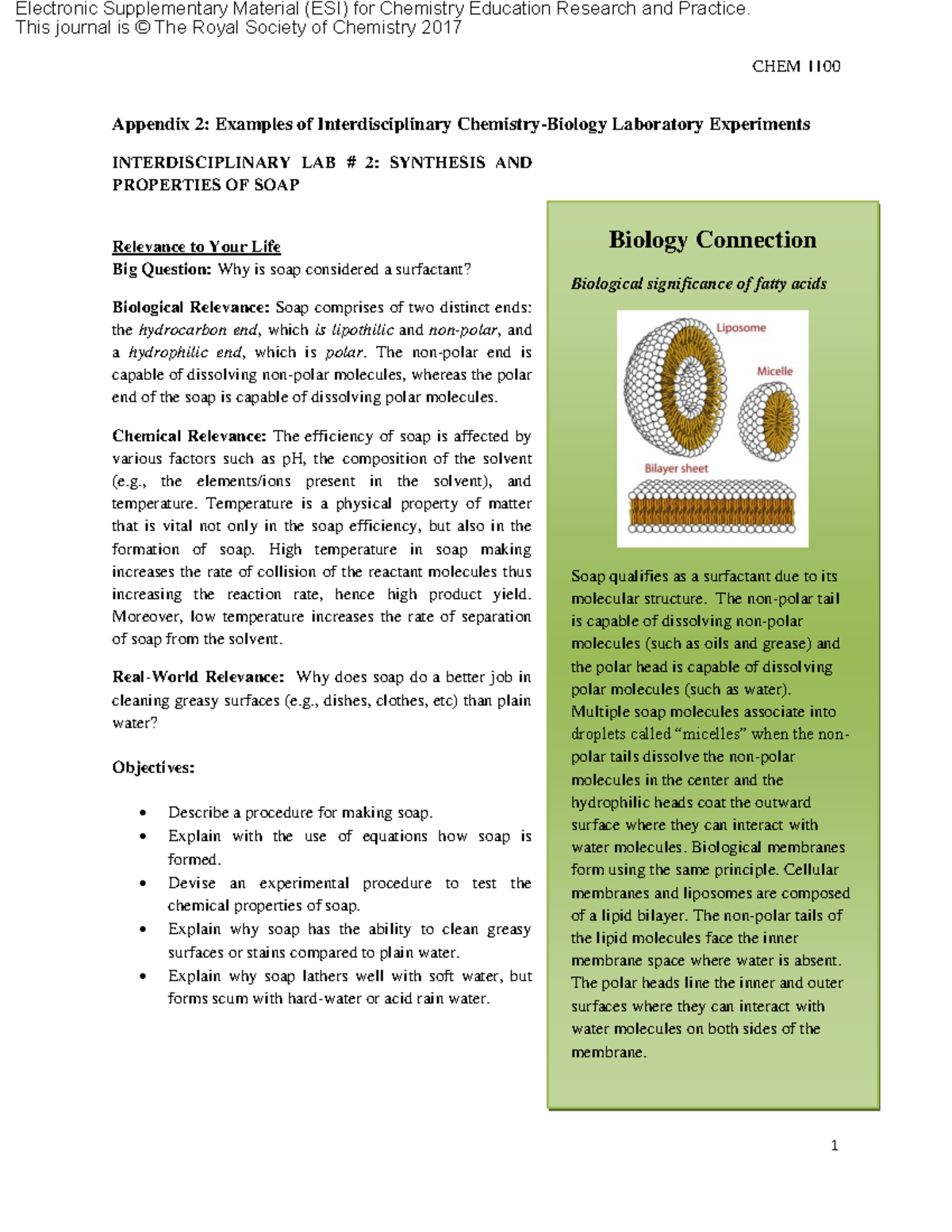 C7rp00133 a2 - sgfsd - CHEM 1100 Appendix 2: Examples of ...