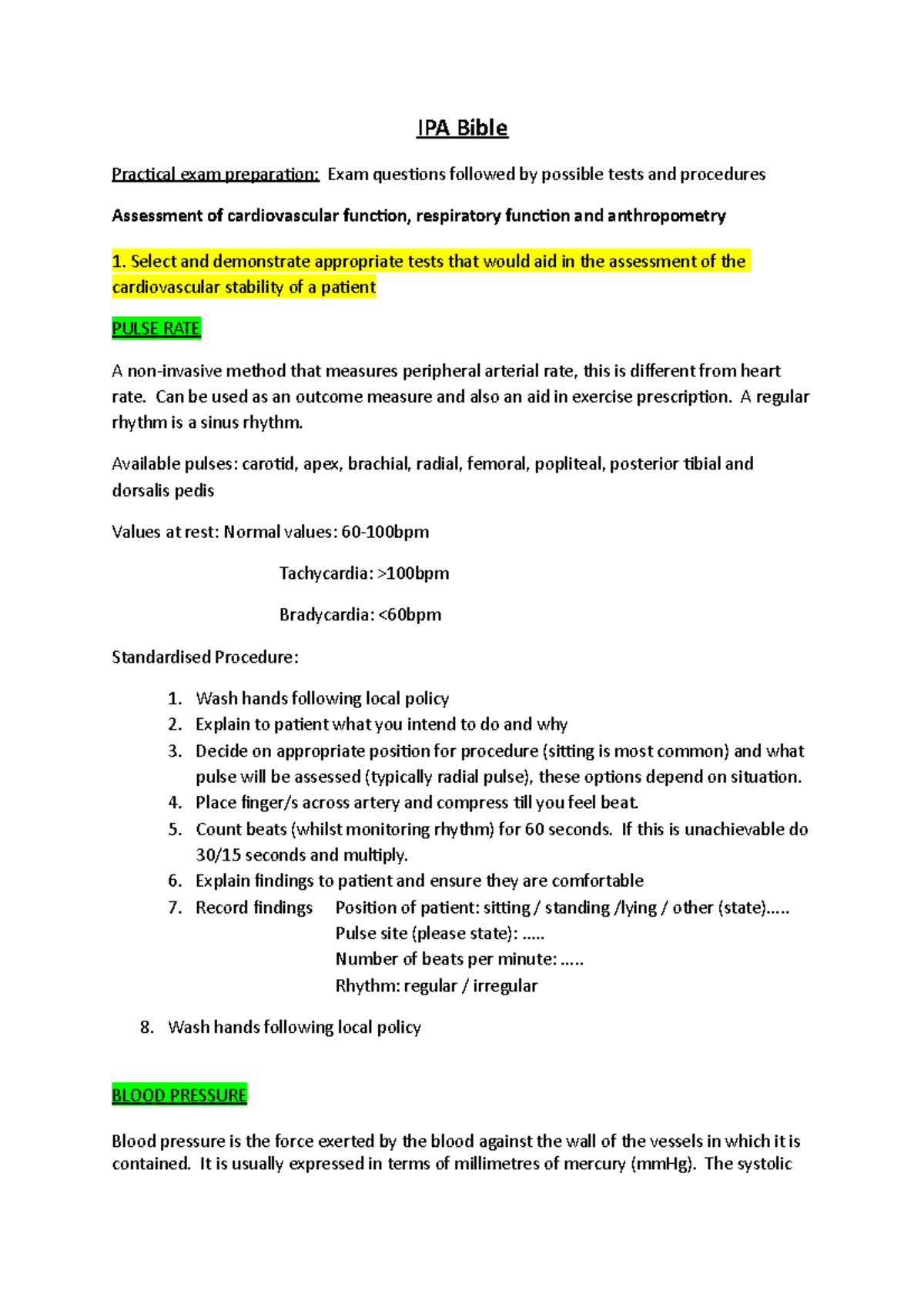 IPA-Bible - IPA - PRACTICAL NOTES - IPA Bible Practical exam ...