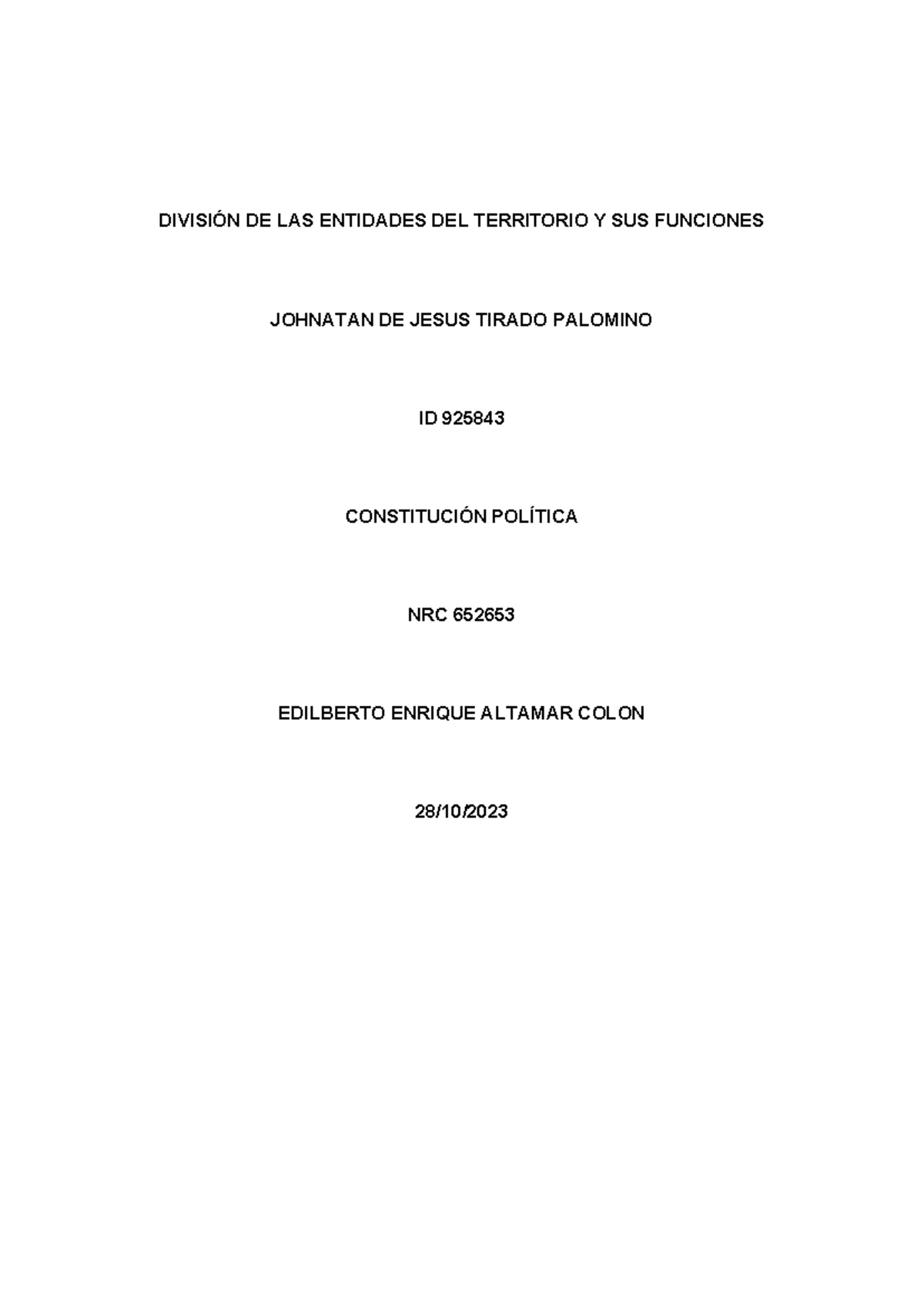 Division DE LAS Entidades DEL Territorio - DIVISIÓN DE LAS ENTIDADES ...